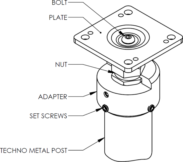 Fixed or adjustable bracket installation - Techno Metal Post