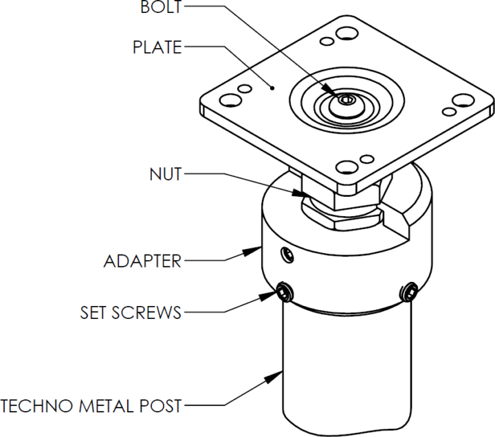 Fixed or adjustable bracket installation - Techno Metal Post